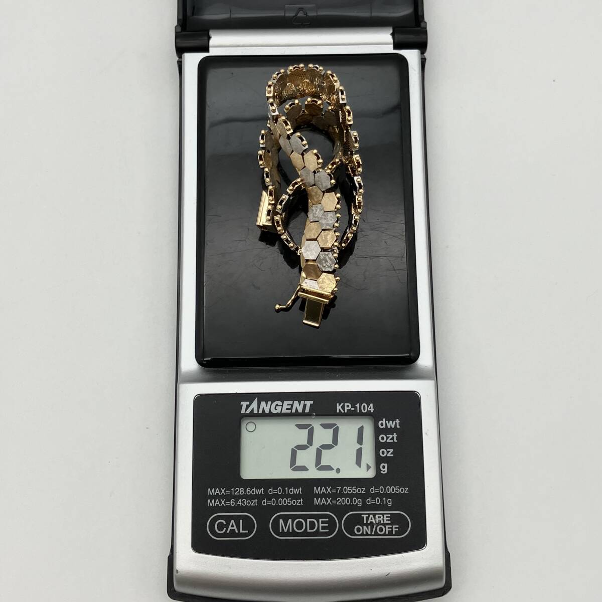 Yahoo!オークション - Pt850 K18 コンビ プラチナ 18金 ブレスレット 1...