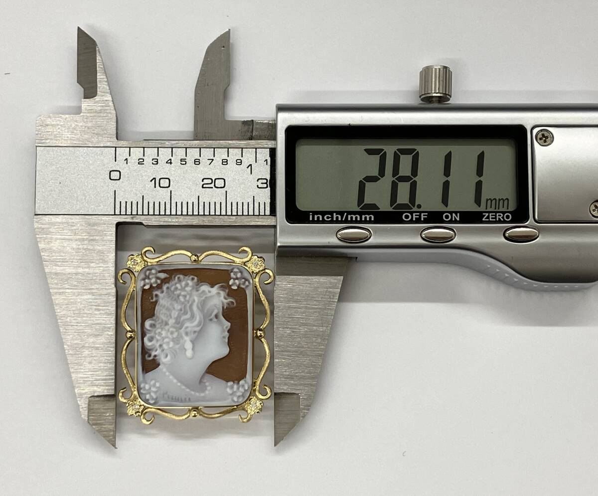 Yahoo!オークション - 【鑑別書付き】K18 カメオ ダイヤ0.027ct 6. 9g ...