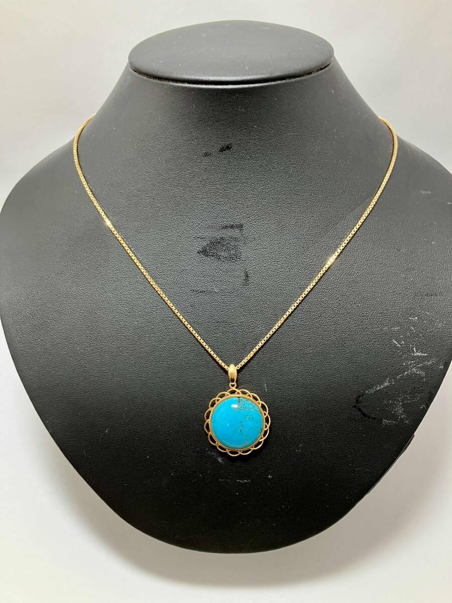 Yahoo!オークション - K18 50cm ネックレス 青石トップ12.3g 店舗受取...