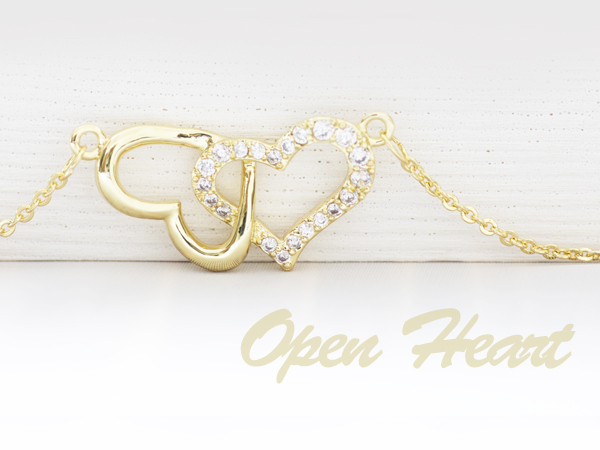 Yahoo!オークション - 新品/ネックレス/18KRGP/ハート/ダイヤ/レディー...