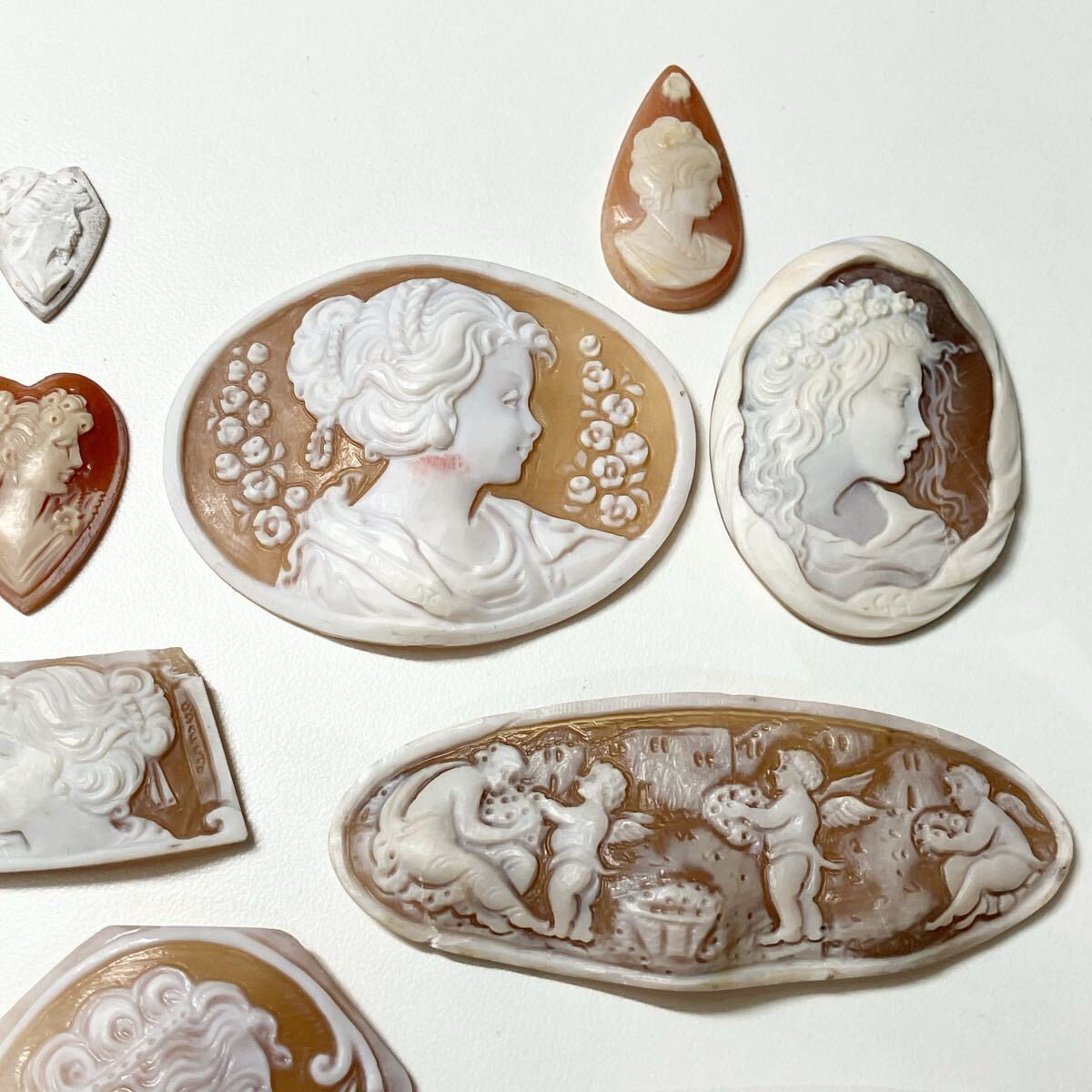 Yahoo!オークション - 1円〜 シェルカメオおまとめ76.7g a 約383.5ct ...