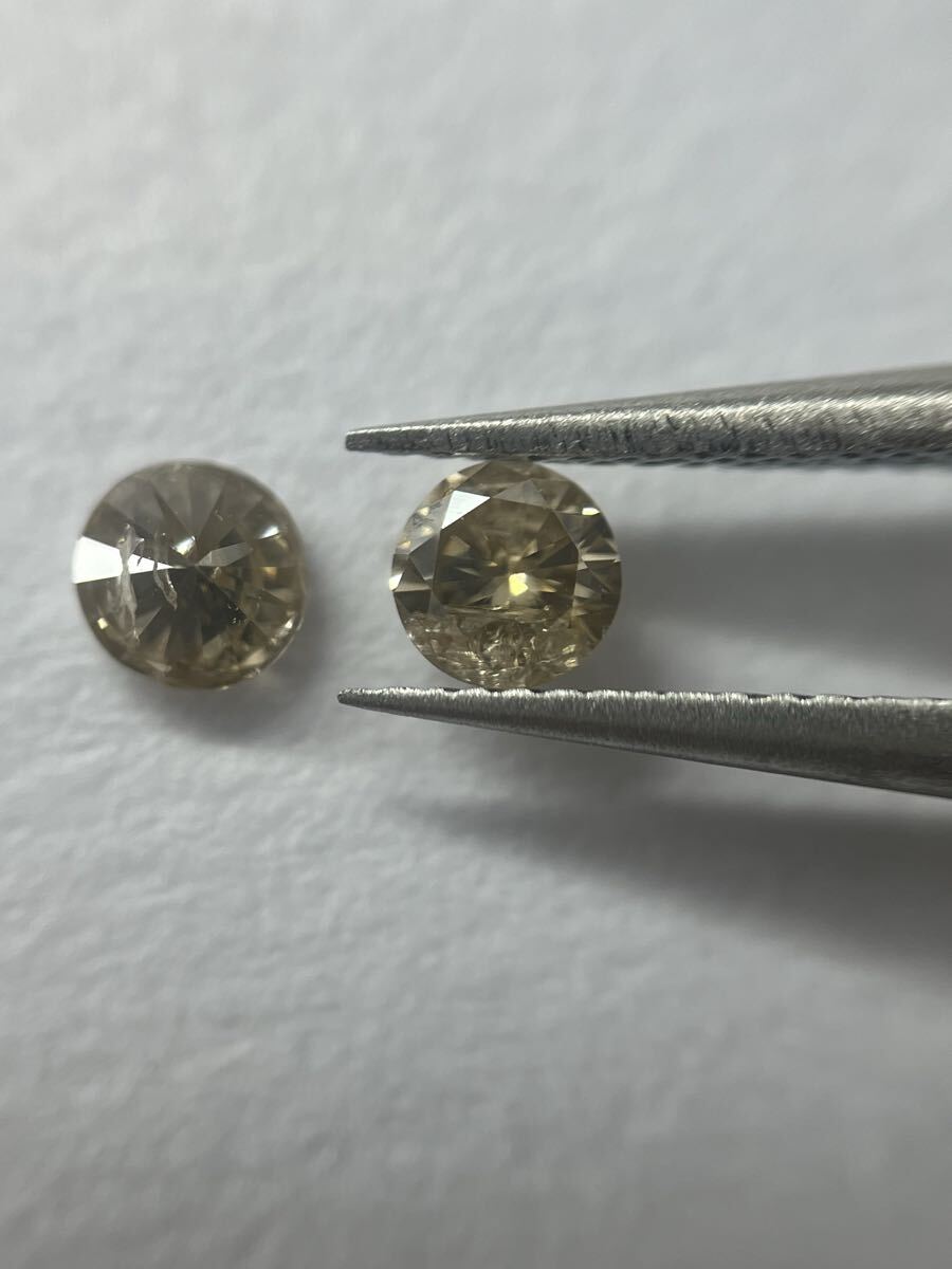 Yahoo!オークション - D11 天然 ブラウンダイヤ 2粒 0.34ct 黒点なし ...