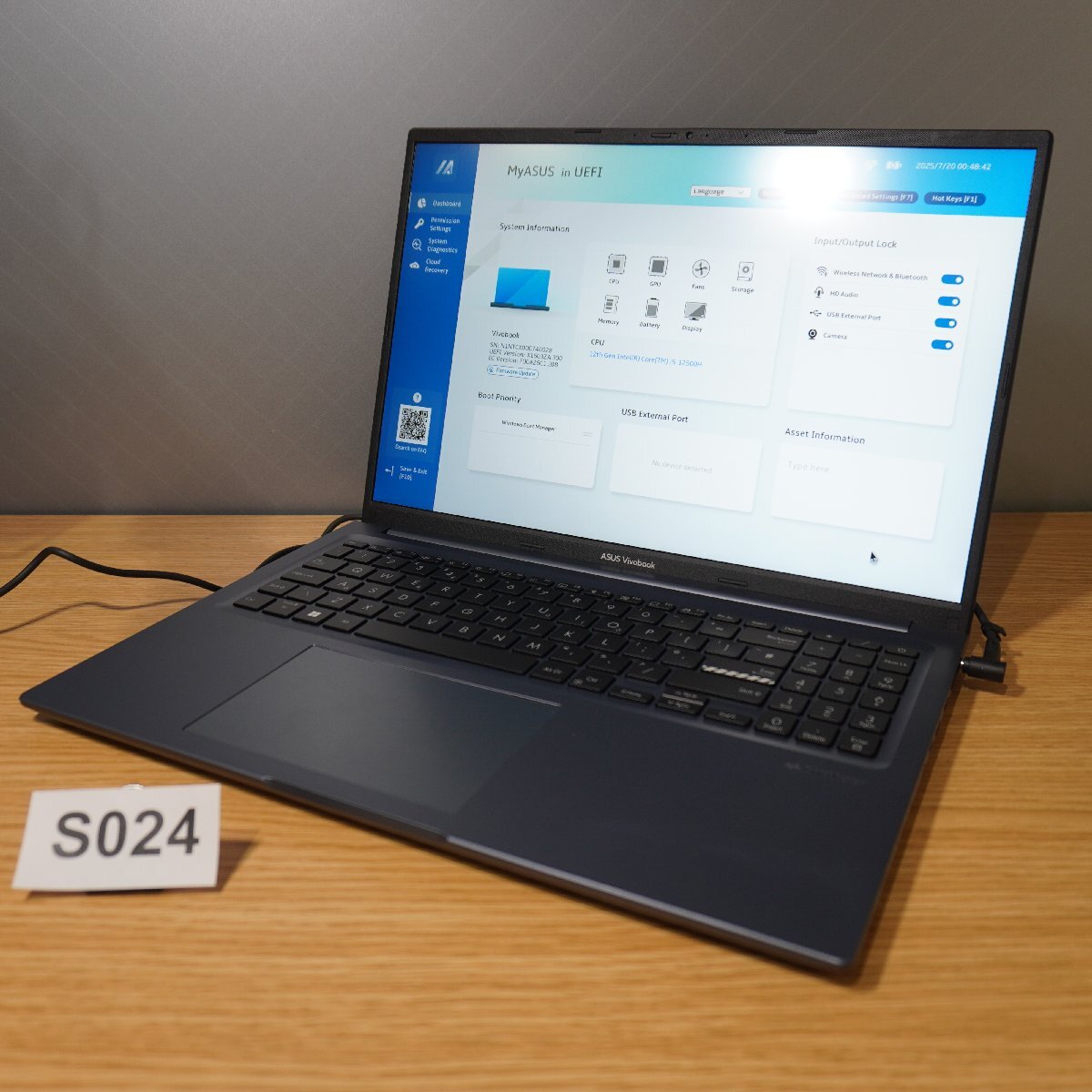 Yahoo!オークション - S024 BIOS起動確認 ASUS X1603ZA (英語キーボー...