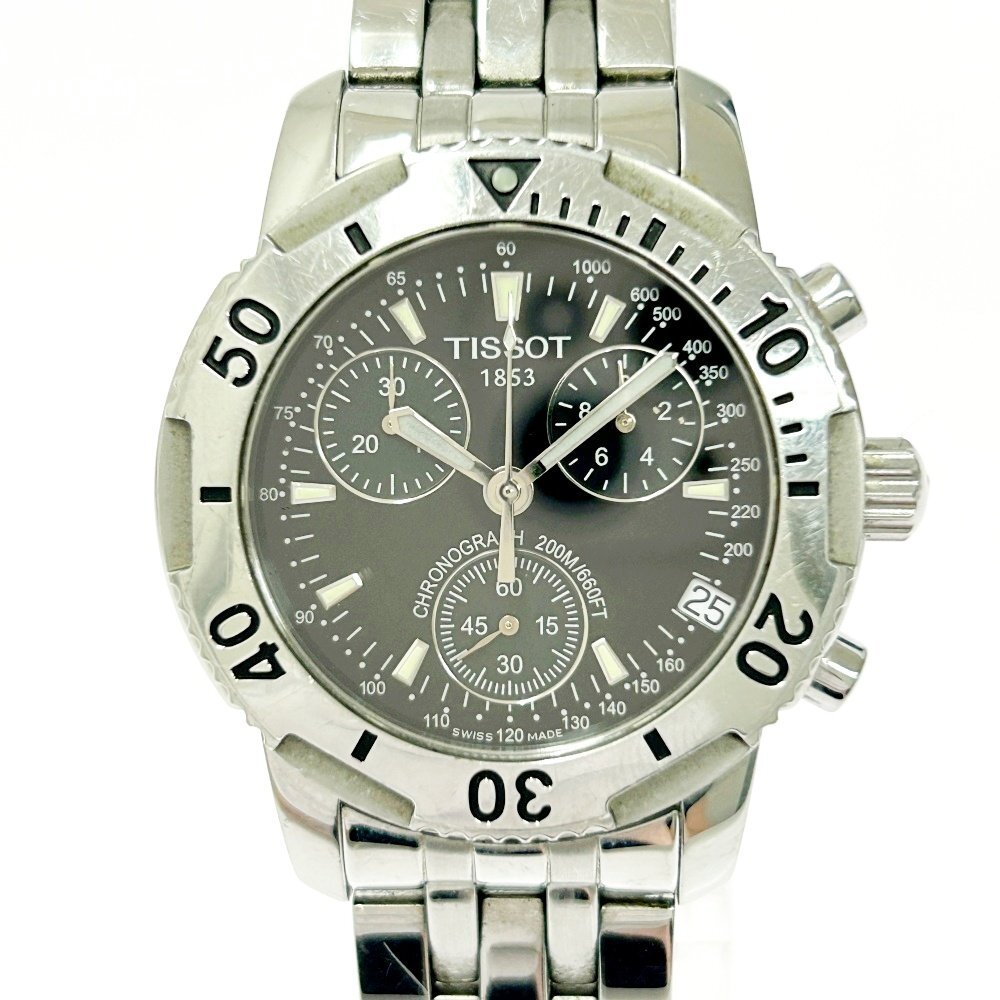 Yahoo!オークション - TISSOT ティソ T362/462K クロノグラフ SS ブラ...