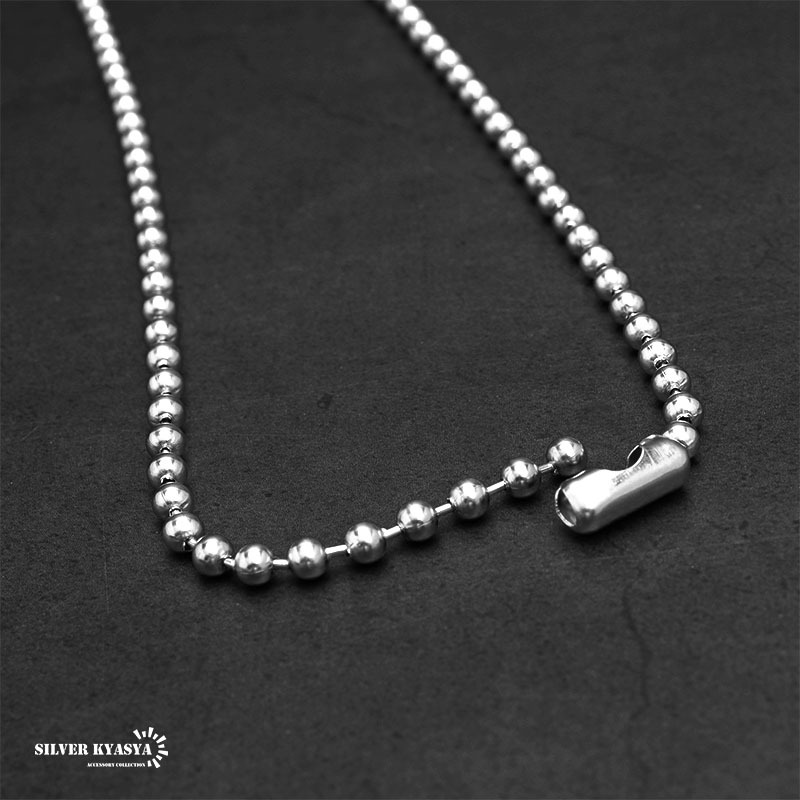 Yahoo!オークション - (4mm 60cm) ステンレス ボールチェーン シルバー...