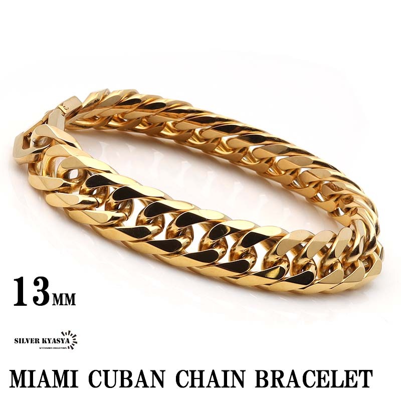 Yahoo!オークション - チェーンブレスレット メンズ ゴールド 金 18KGP...