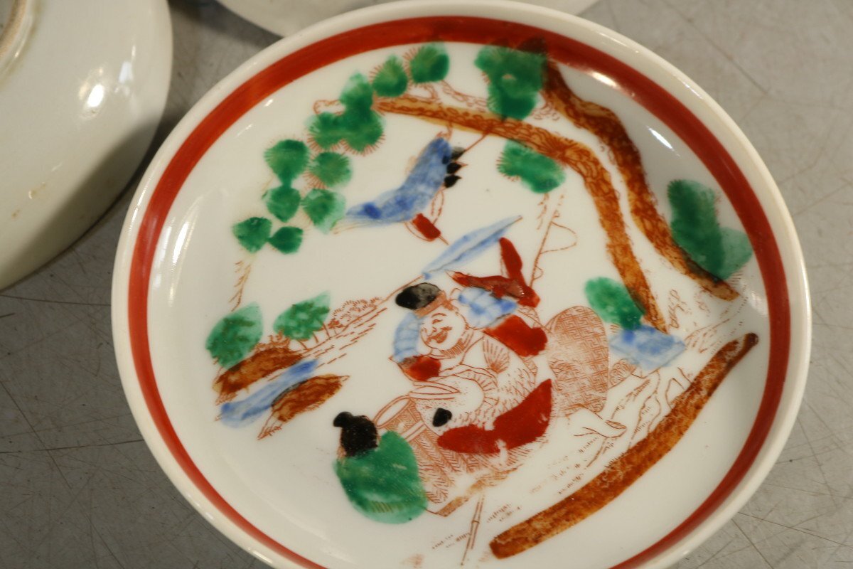 Yahoo!オークション - E107 伊万里印判色絵皿 6枚 恵比寿様 和食器 和...