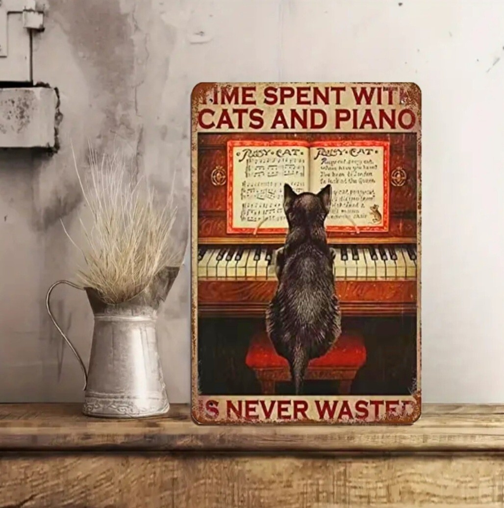 Yahoo!オークション - ブリキ看板 HANAKO レトロ 猫の看板 T68 黒猫 ピ...