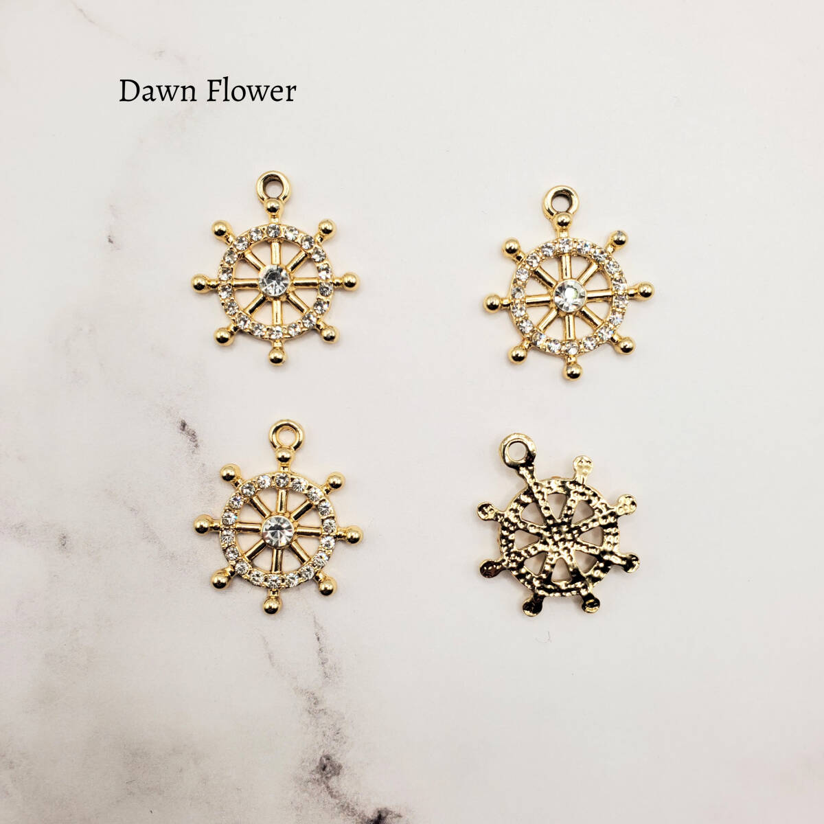 Yahoo!オークション - 【F-0012】2pcs 舵 22×19mm ゴールド 18K（メッ...