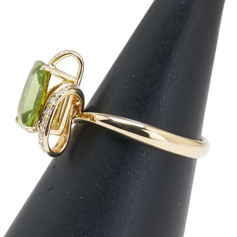 Yahoo!オークション - K18YG イエローゴールド ペリドット2.39ct ダイ...