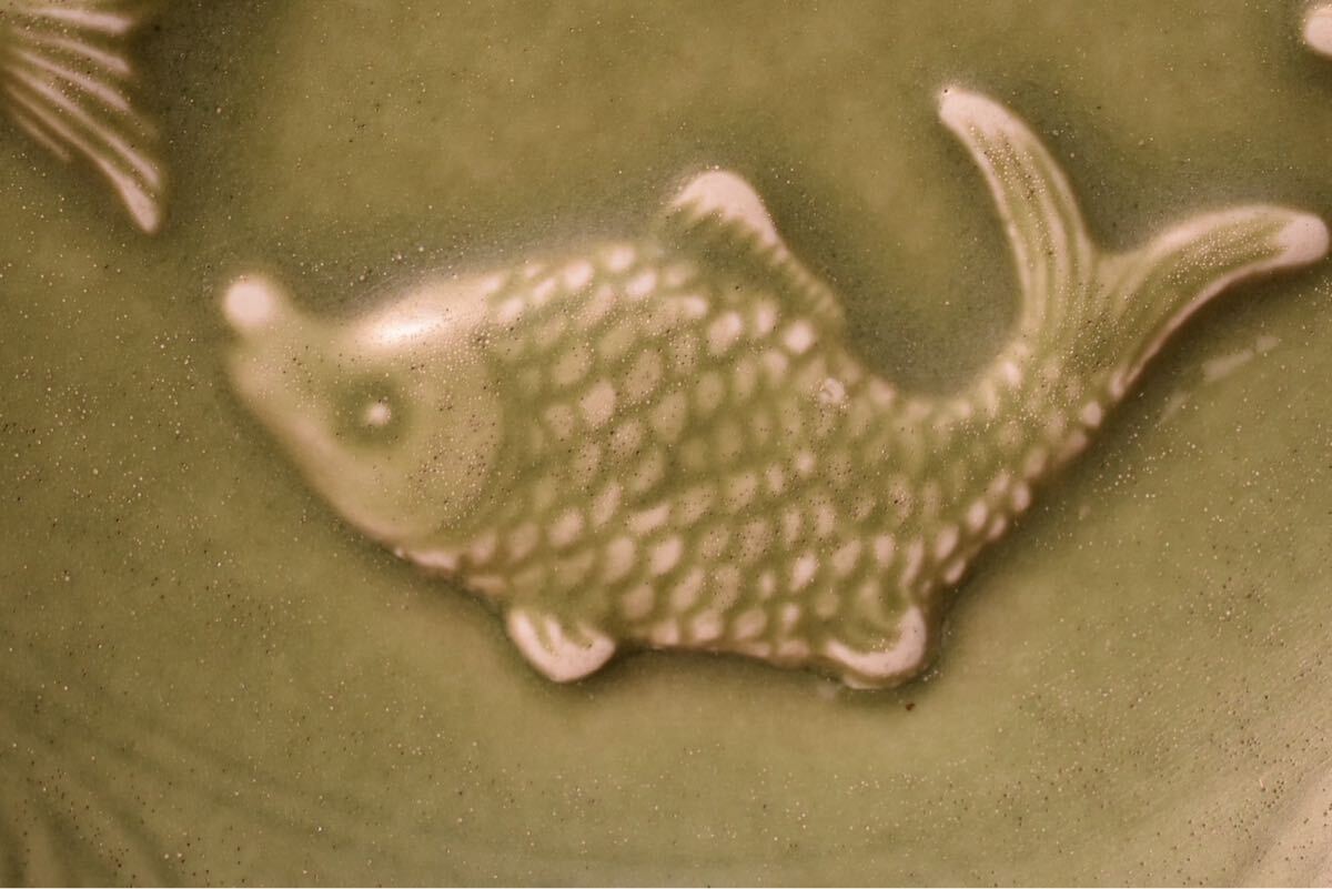 Yahoo!オークション - 【GE】E203【コレクター所蔵品】時代 青磁魚紋皿...