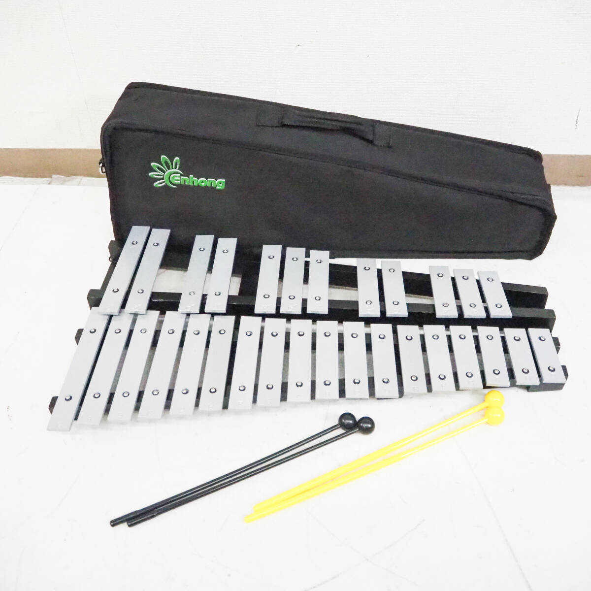 Yahoo!オークション - Enhong 折り畳み 鉄琴 30音 卓上 マレット収納ケ...