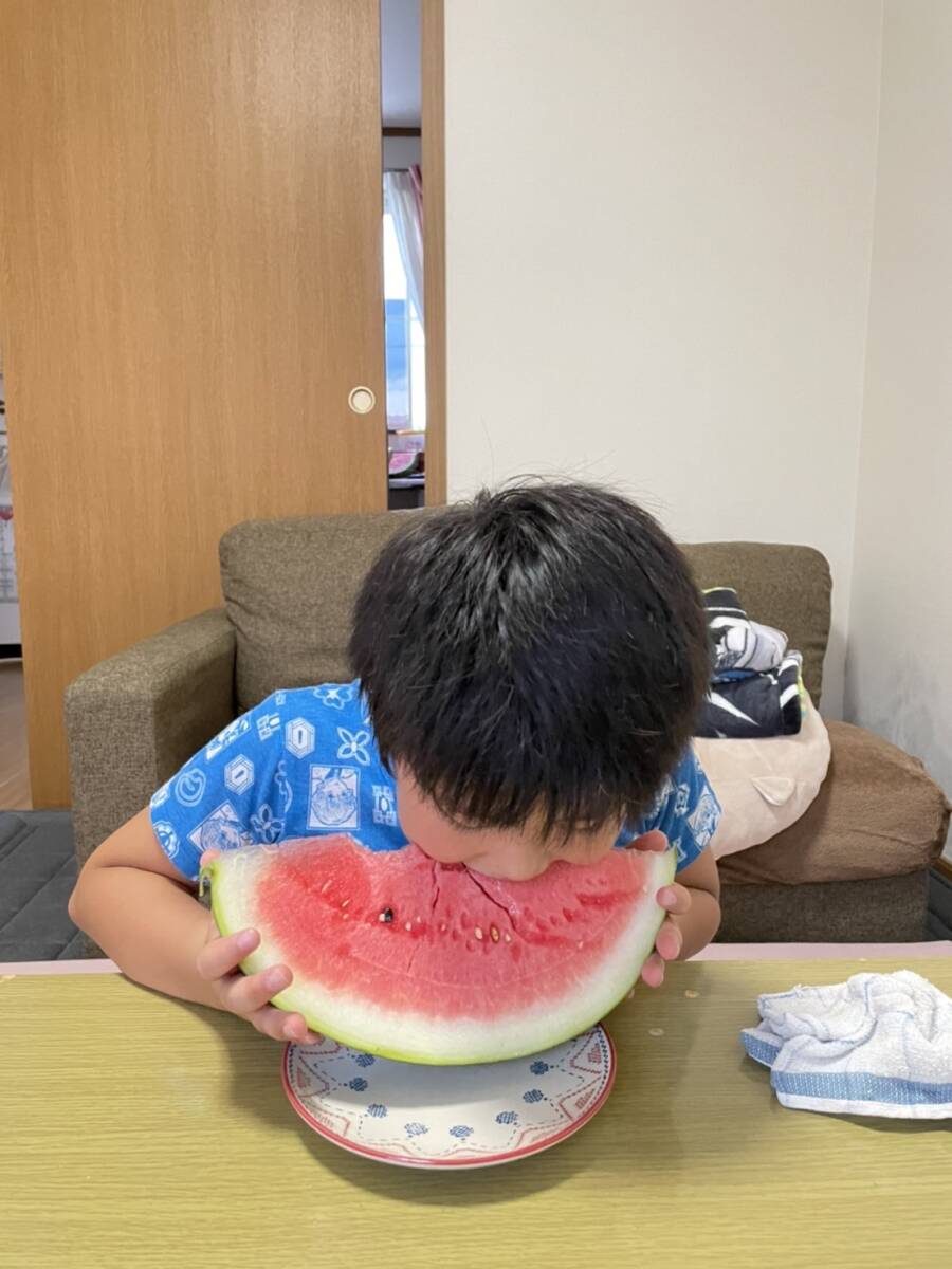 Yahoo!オークション - 尾花沢スイカ 甘〜い羅王ザ.スウィート農家直送 ...