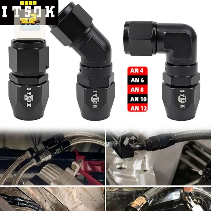 Yahoo!オークション - アルミ 製 燃料 ホース 45 ° 90 ° an4 an6 an8...