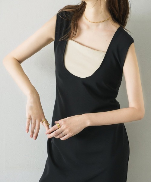 Yahoo!オークション - 「NEUNA」 ノースリーブワンピース S ブラック ...