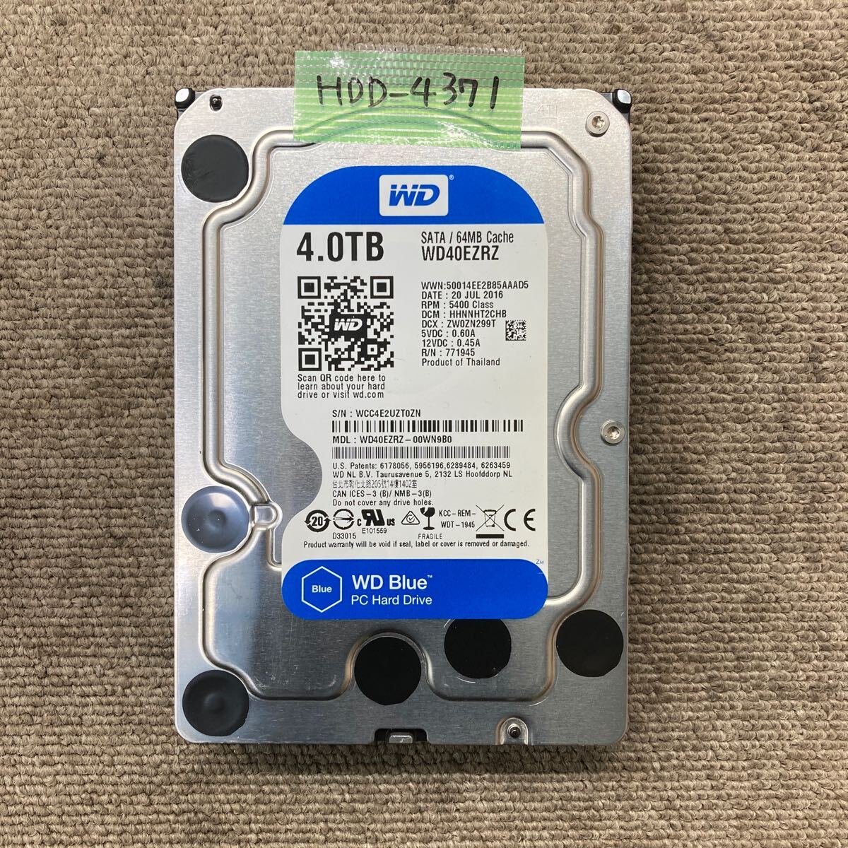 Yahoo!オークション - HDD-4371 激安 HDD4TB 3.5インチ SATA 8932時間 ...