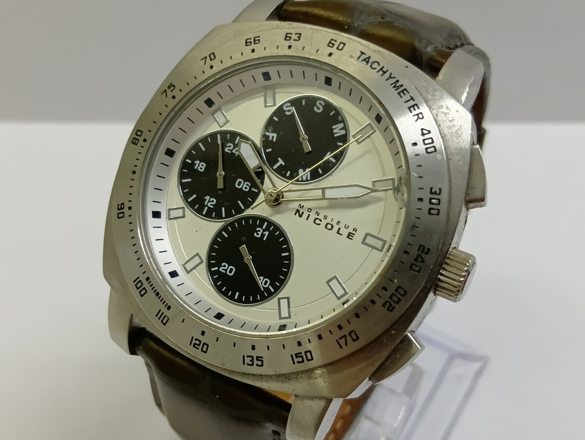 Yahoo!オークション - D004 NICOLE ニコル メンズ クォーツ クロノグラ...