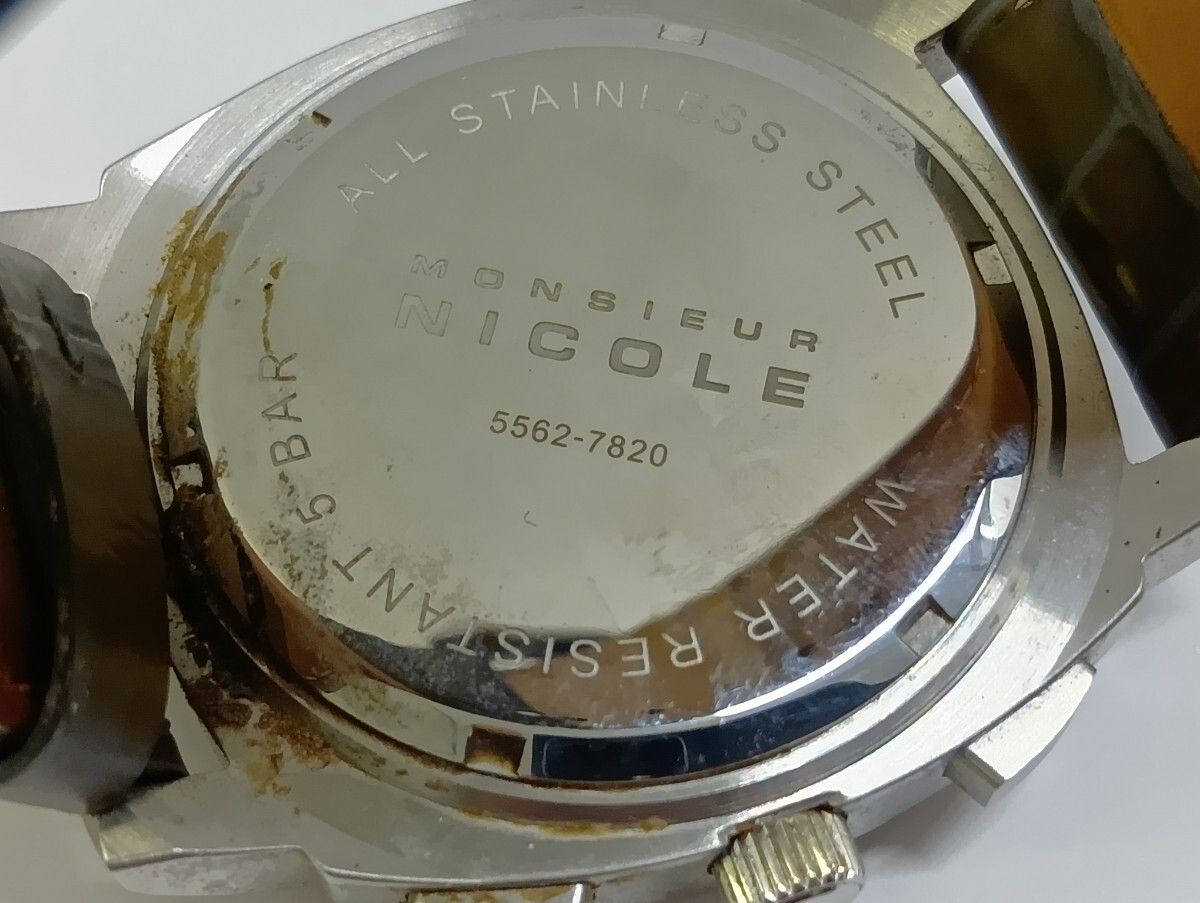 Yahoo!オークション - D004 NICOLE ニコル メンズ クォーツ クロノグラ...