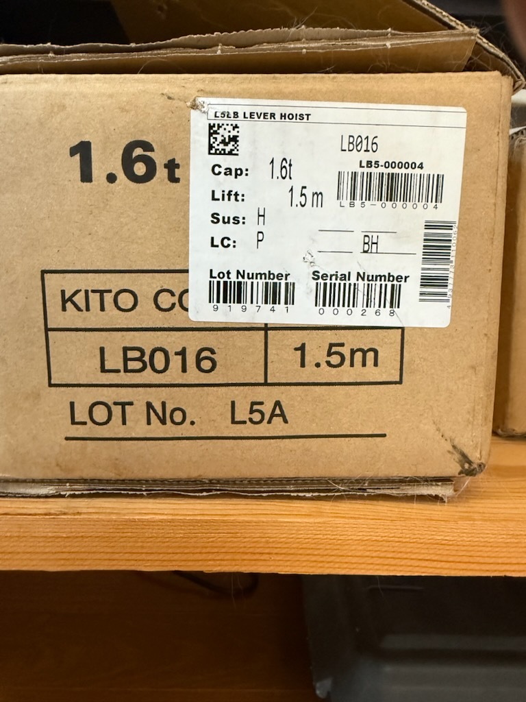 KITO キトー レバーブロック1.6t型番LB016 品2セット分(工具、DIY用品)｜売買されたオークション情報、yahooの商品情報をアーカイブ公開 - オークファン（aucfan.com）