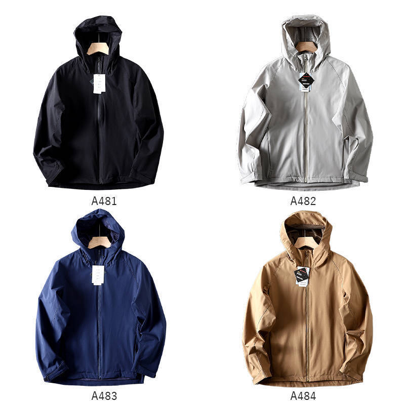 Yahoo!オークション - A483-2XL紺 アウトドアパーカー 撥水 メンズ フ...