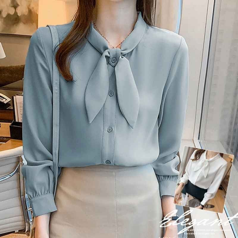 Yahoo!オークション - ボウタイリボンブラウス長袖レディース春夏 XL ...