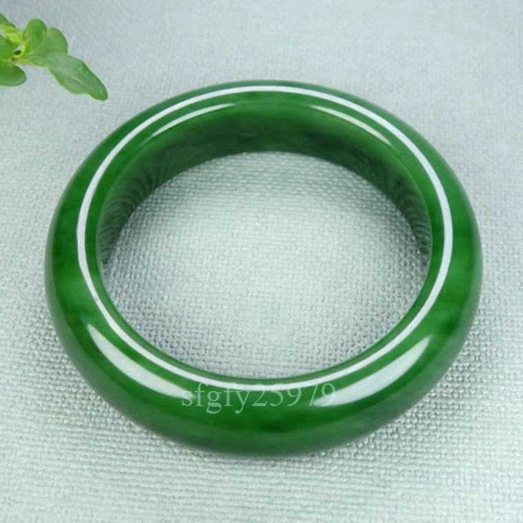 Yahoo!オークション - G373 新品61-62mm極上珍品天然翡翠バングル腕輪...