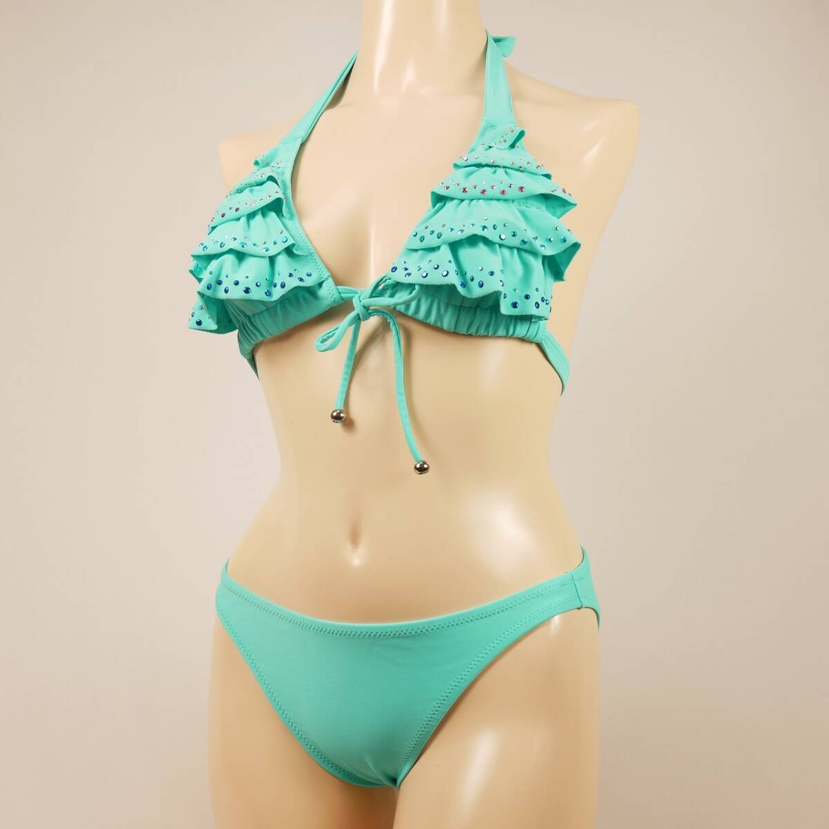 Yahoo!オークション - 7542 レディース水着 華やかスパンコールホルタ...