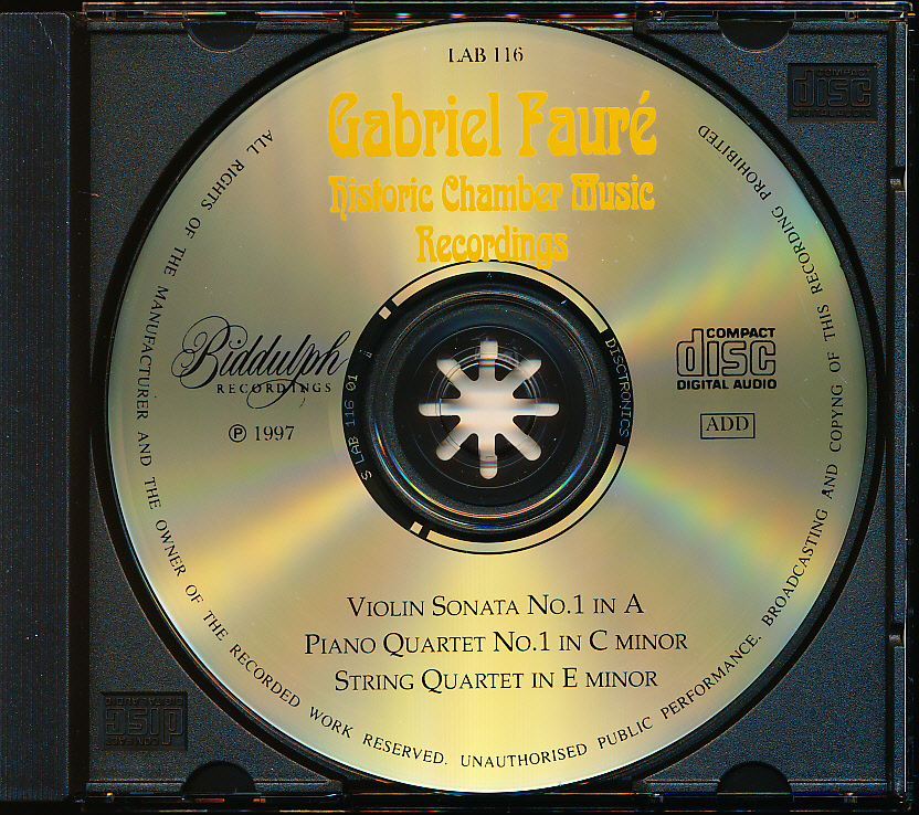 Yahoo!オークション - Biddulph フォーレ 歴史的室内楽録音集 ティボー...