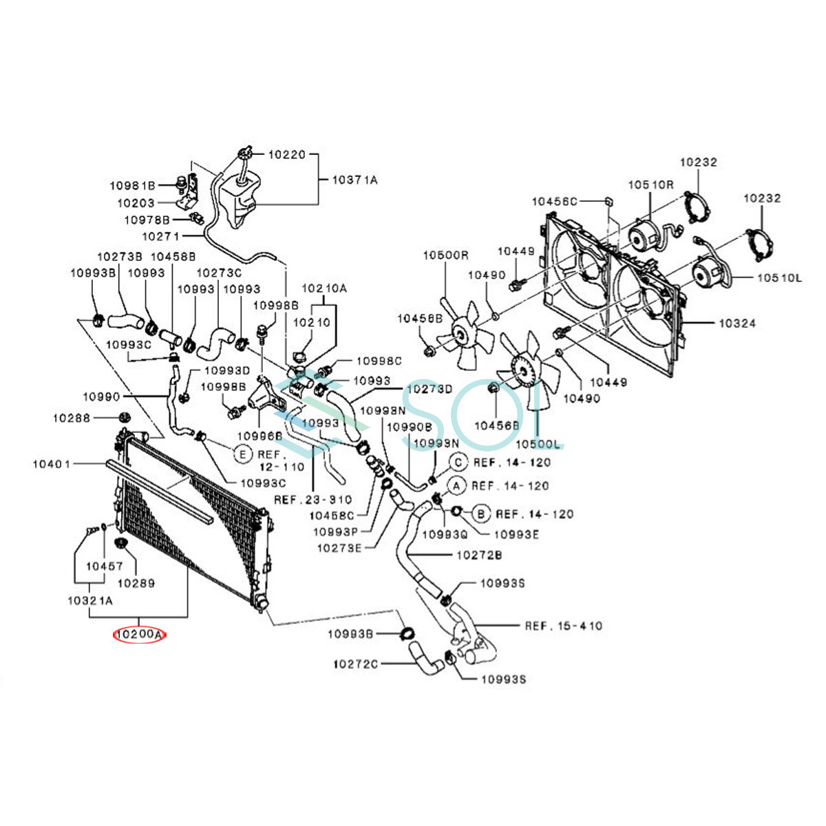 CAPSOL ラジエーター ラジエター AT車 デリカD5 CV1W ランエボ CY4A アウトランダー CW6W ギャランフォルティス CX4A CY4A 1350A294(ラジエーター ...