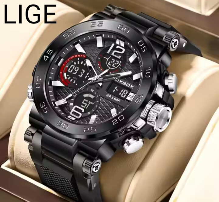 Yahoo!オークション - FOXBOX (LiGE) メンズ腕時計 デュアルウォッチ 5...