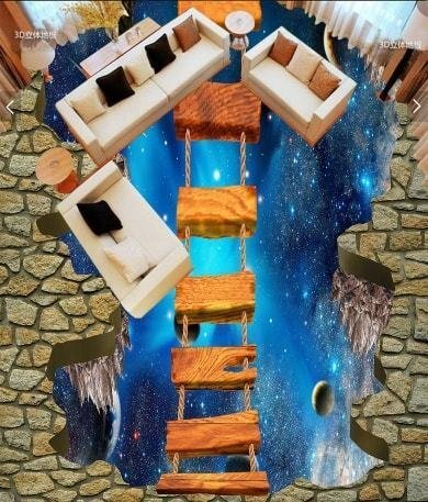 Yahoo!オークション - C491 巨大 3D フロアマット 1m 2m 宇宙 惑星 星 ...