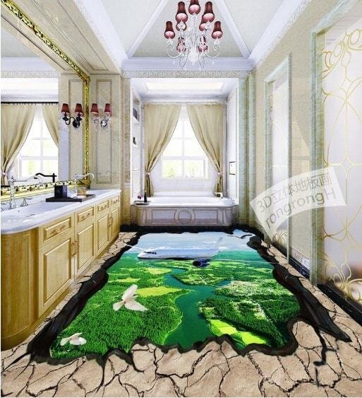 Yahoo!オークション - C533 巨大 3D フロアマット 2m 3m 落とし穴 トリ...