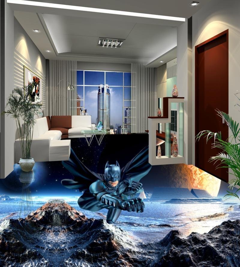 Yahoo!オークション - C616 巨大 3D フロアマット 1.3m 2.2m バットマ...