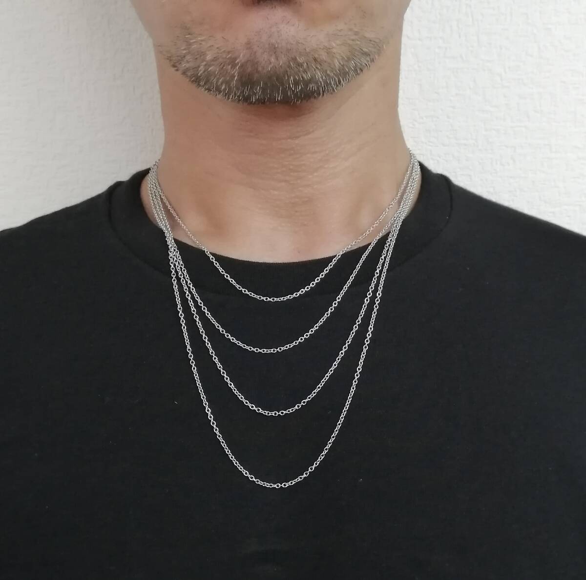 Yahoo!オークション - 【2mm/55cm】小豆 チェーン ネックレス ステン...