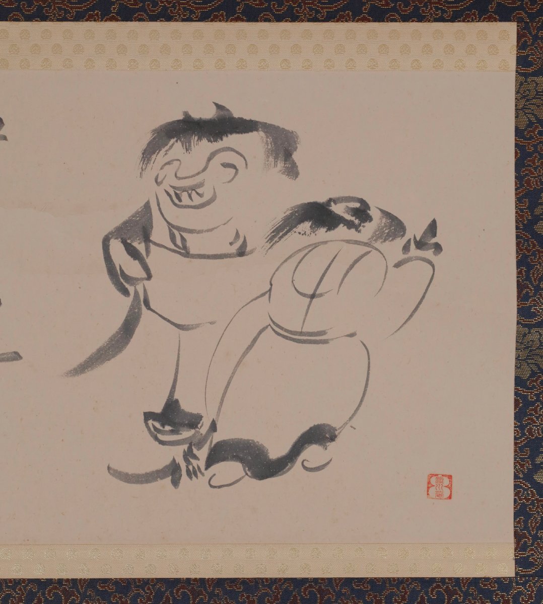 Yahoo!オークション - 【模写】吉】12814 淡川康一 寒山拾得図 禅画研...