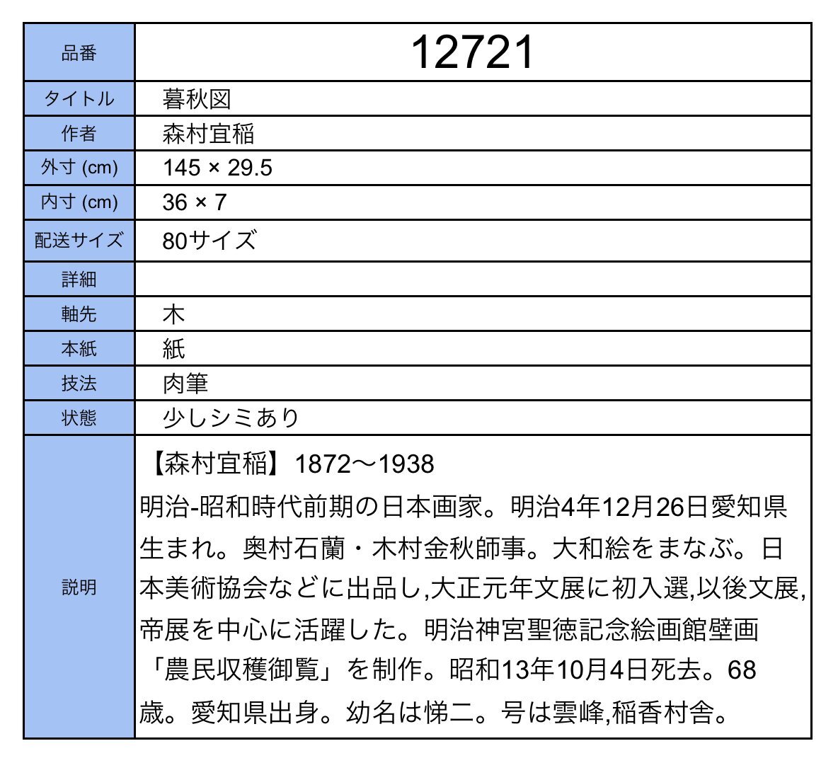Yahoo!オークション - 【模写】吉】12721 森村宜稲 暮秋図 大和絵 愛知...