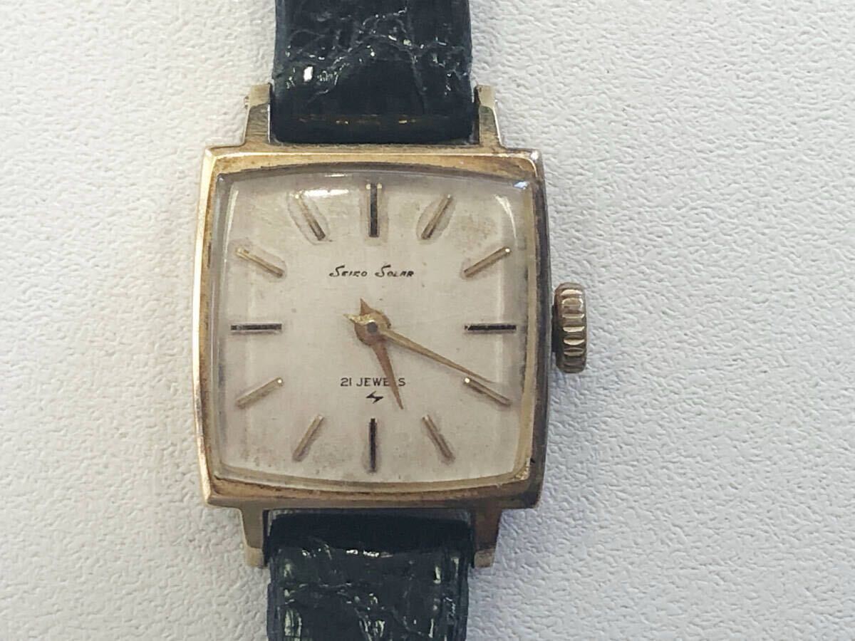 K18 SEIKO セイコー solar 21jewels 18金 18K 腕時計 レディース 総重量約11.2g 本体約8.3g 刻印あり 手巻き 稼働 現状品(セイコー)｜売買された ...