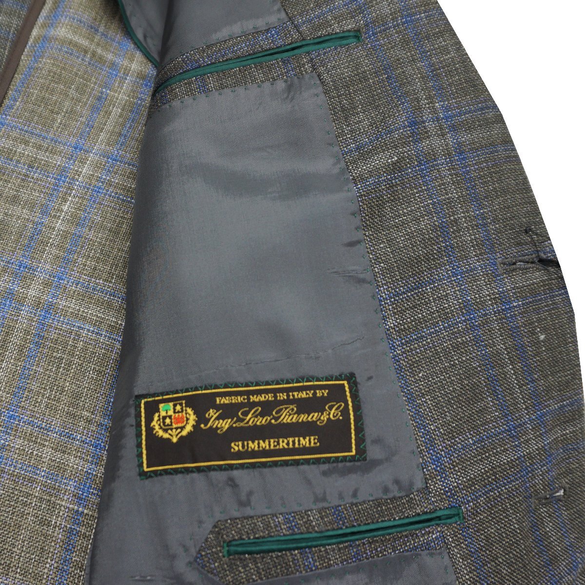 Yahoo!オークション - 【 ロロピアーナ 】春夏ジャケット グレー地格子...