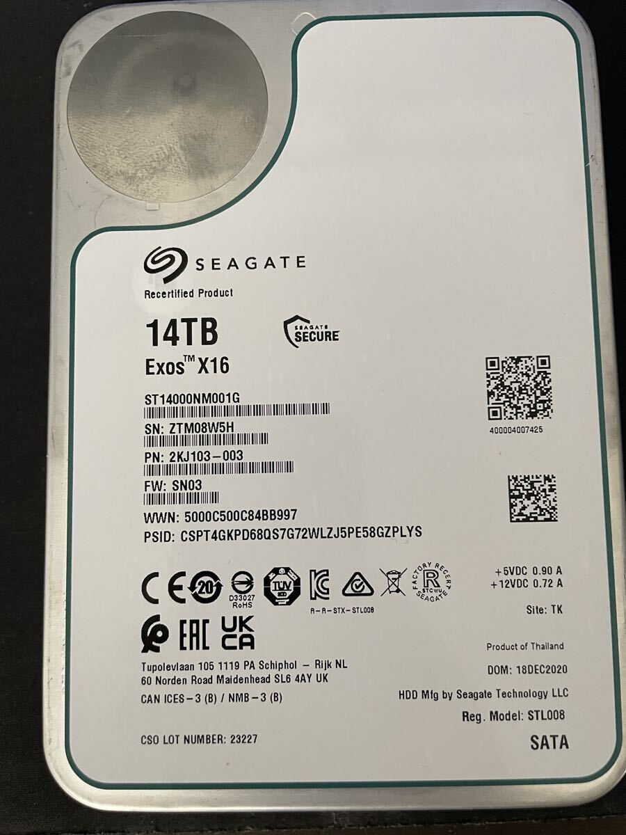 Yahoo!オークション - 【ジャンク品】Seagate EXOS X16 ST14000NM001G ...