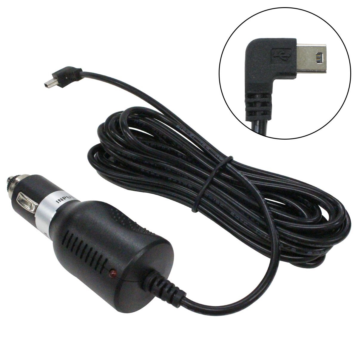 Yahoo!オークション - シガーソケット 電源 miniUSB L字 3.5m 12V 24V ...