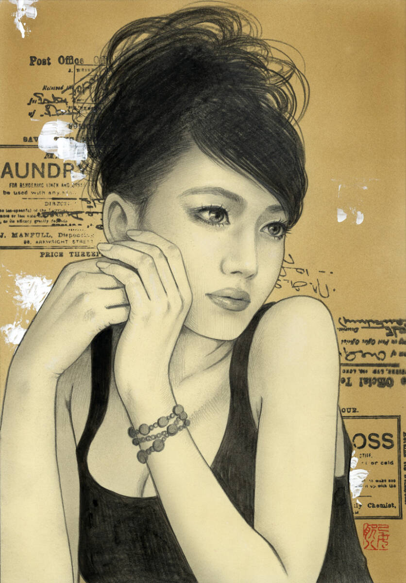 Yahoo!オークション - 妃耶八・版画「娘時代・まなざし」