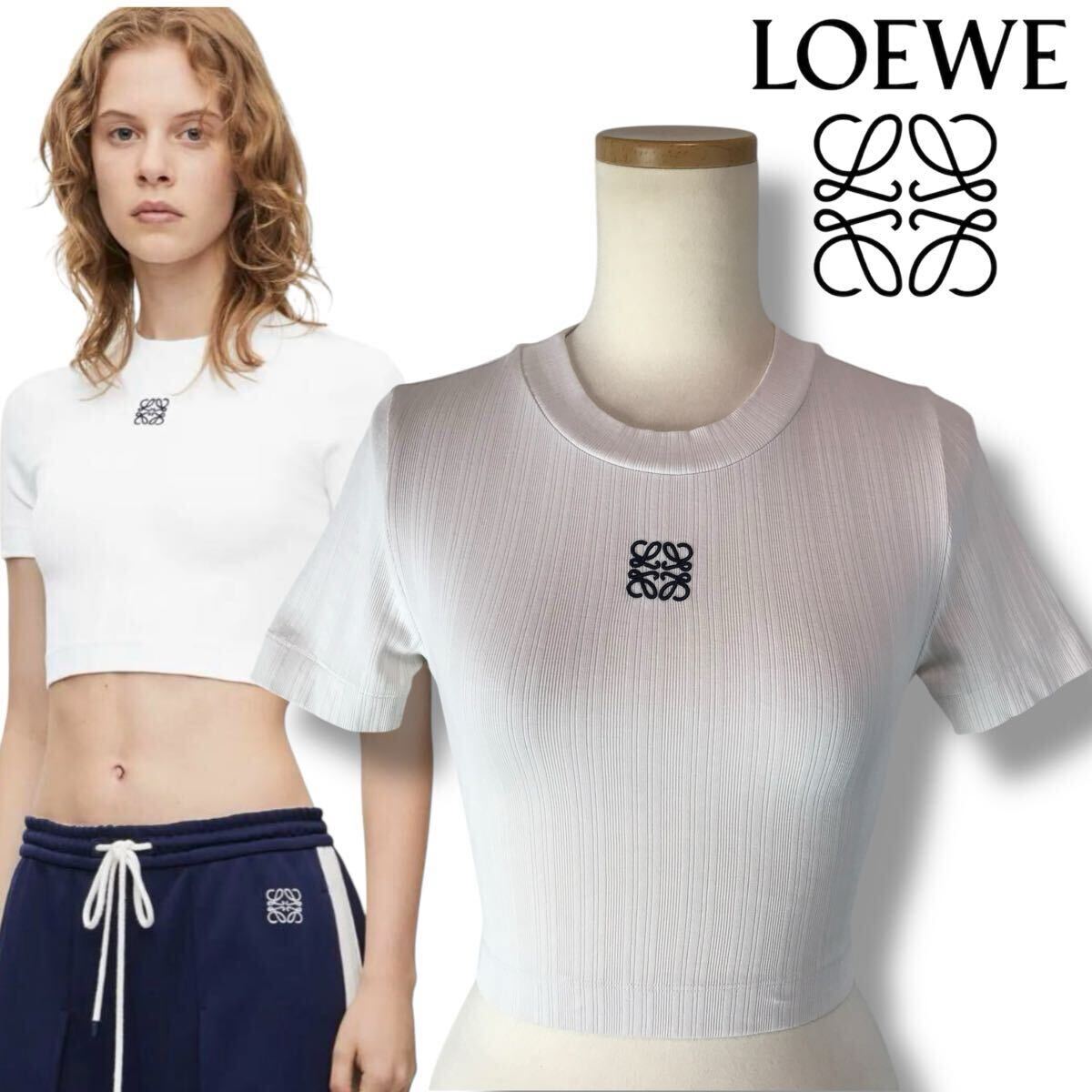 Yahoo!オークション - a112 LOEWE ロエベ アナグラム 刺繍 半袖 Tシャ...