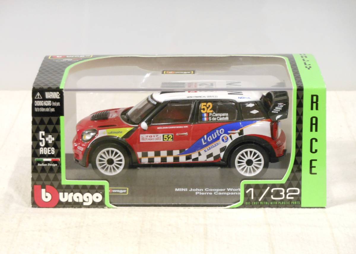 ブラーゴ 1/32 ミニ MINI ジョンクーパーワークス WRC P・カンパーナ #52｜代購幫