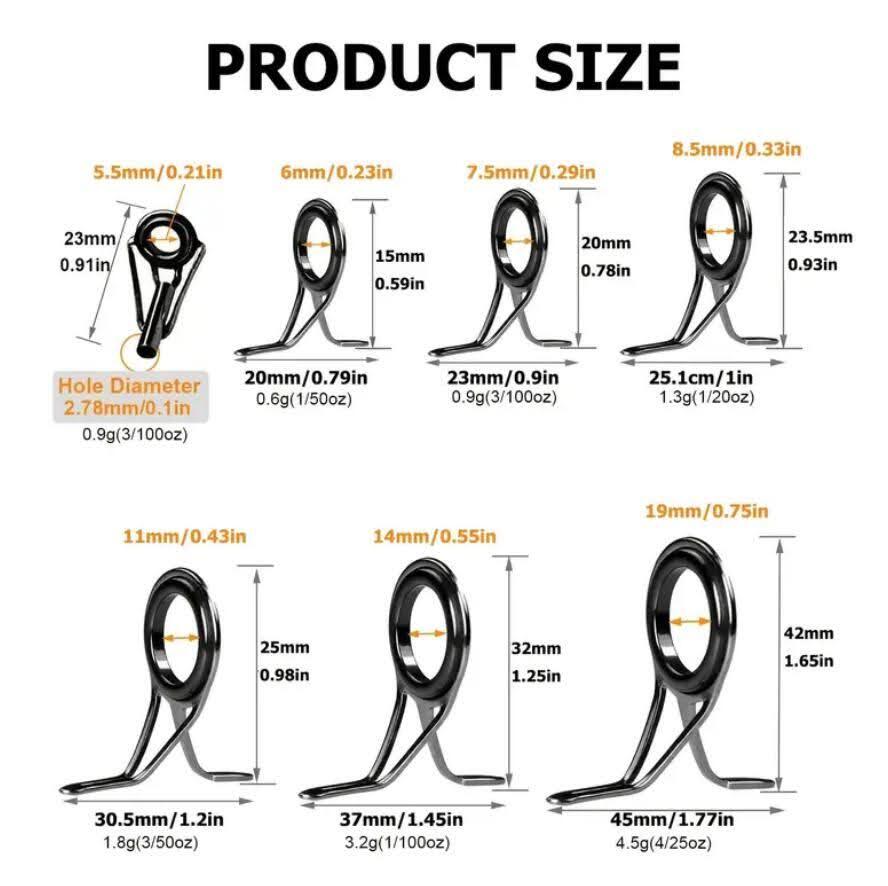 Yahoo!オークション - 【新品】ロッドガイド 7セット ベイト用 ダブル...