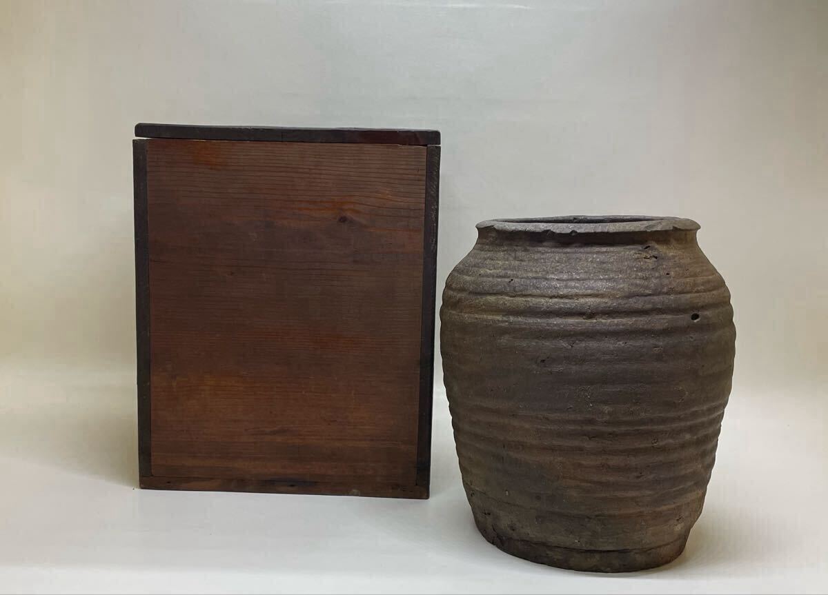 Yahoo!オークション - 古備前 広口壺 水指 時代箱付 室町〜桃山時代 L5...