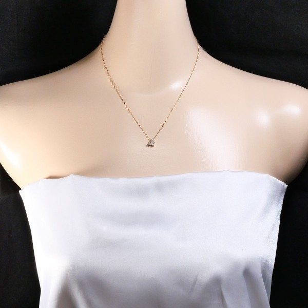 Yahoo!オークション - K10PG ネックレス ダイヤ 0.14 総重量約0.8g 約4...