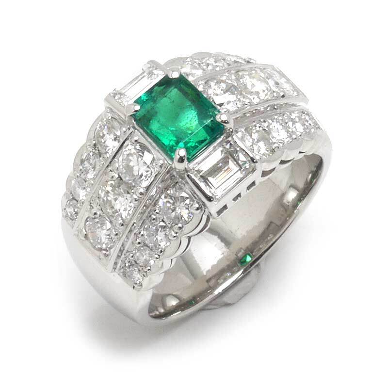 Yahoo!オークション - エメラルドダイヤモンドリング #9.5 約9.5号 PT9...