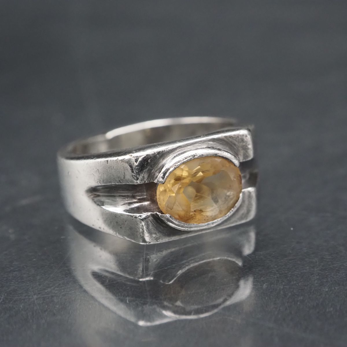 Yahoo!オークション - F829 シトリン 925刻印 リング デザイン シルバ...