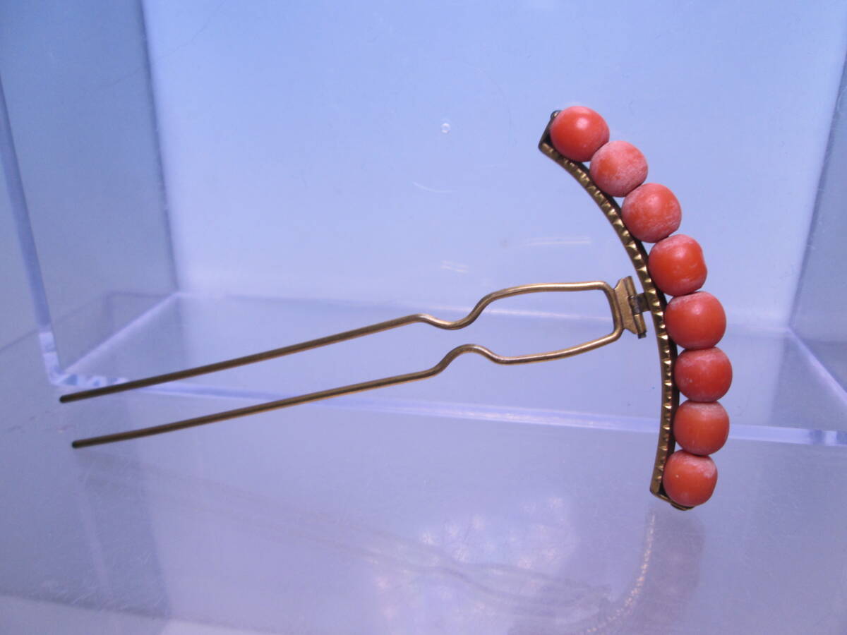 Yahoo!オークション - 【江月】アンティーク・本珊瑚玉のかんざし 10.9...