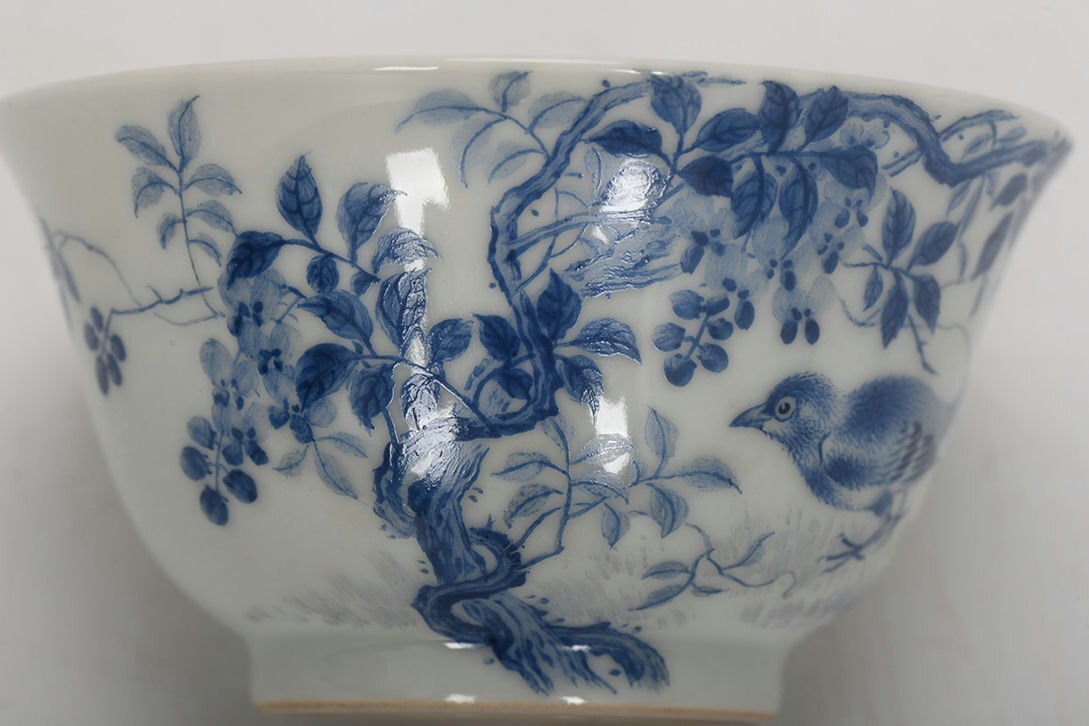 Yahoo!オークション - 渡鶴羽 A615清雍正 琺瑯彩藍料花鳥詩文杯一対・...